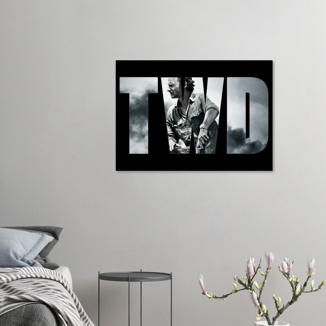 The Walking Dead Poster, Rick Grimes, Wall Art Print, TV Show Art, TWD ...