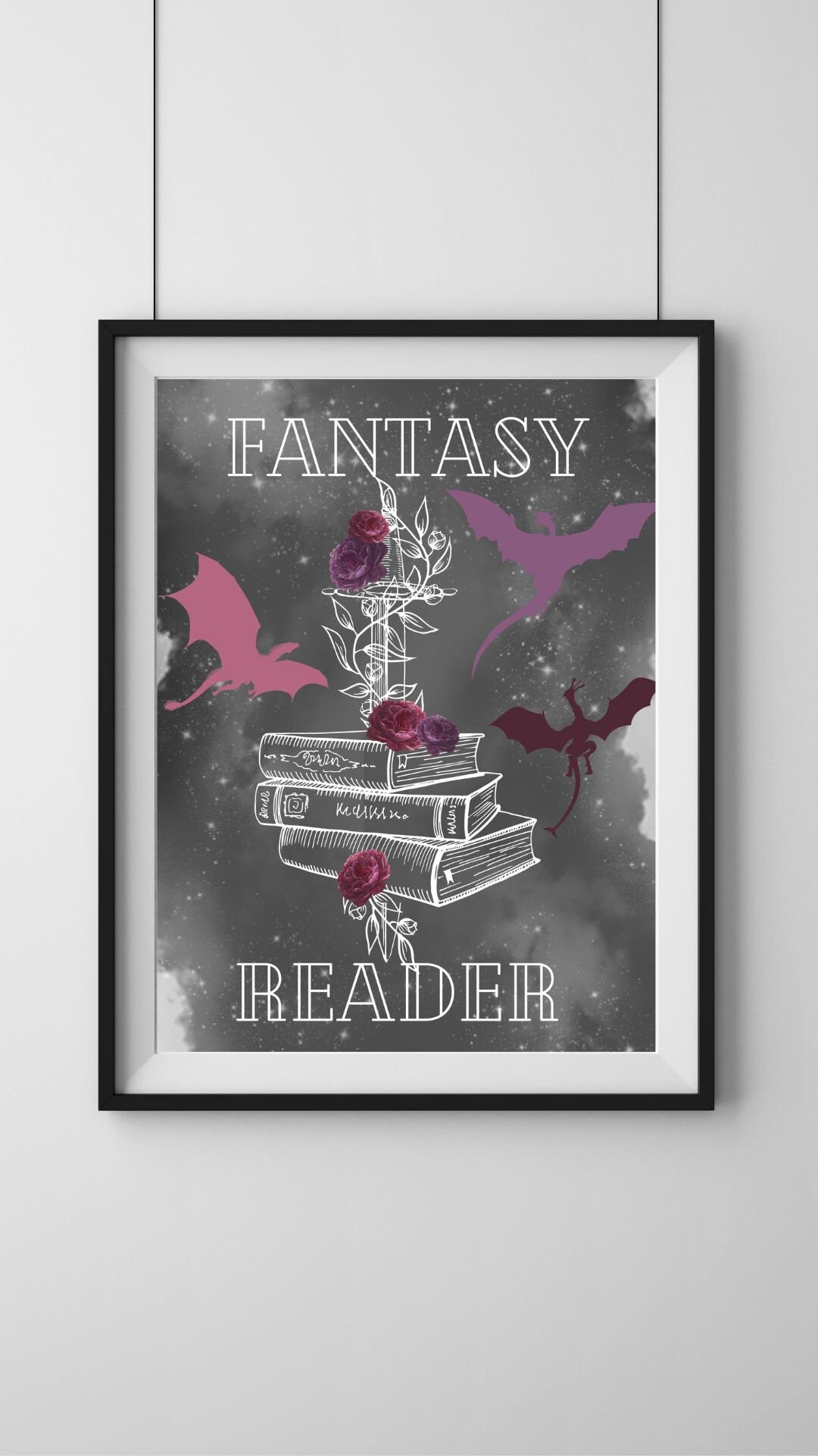 DIGITAL PRINT - Fantasy Reader - Printable - Reader - Reading - Fantasy ...