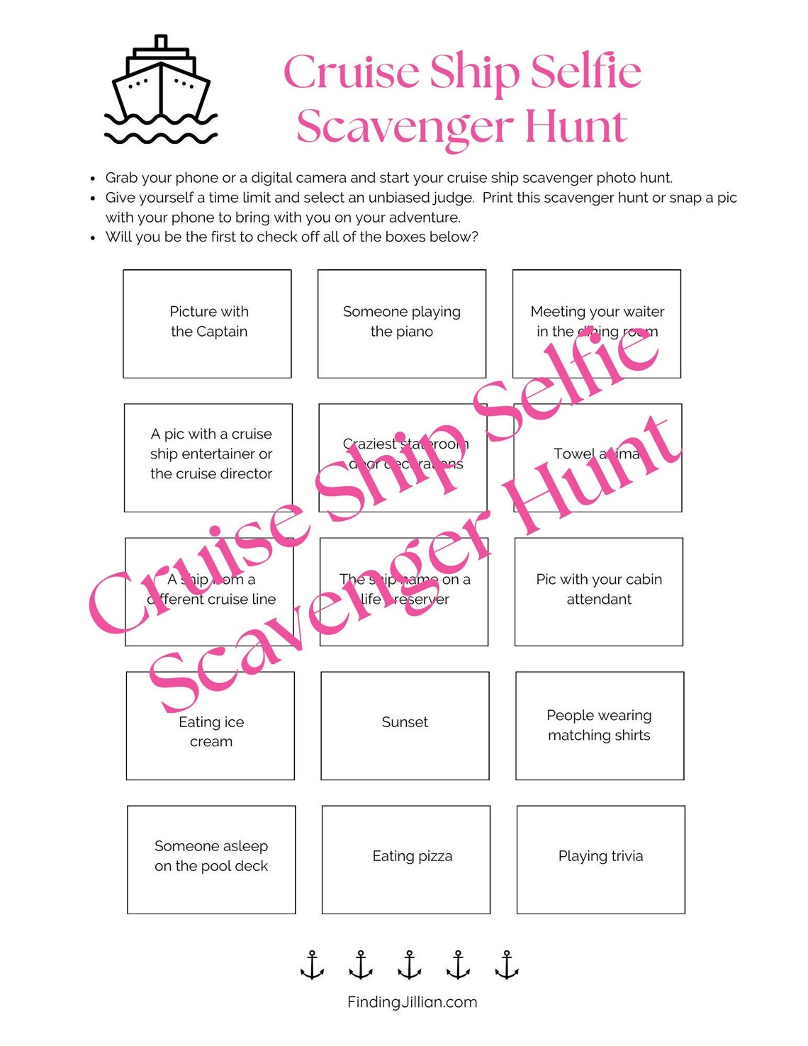 Cruise Ship Scavenger Hunt - Etsy