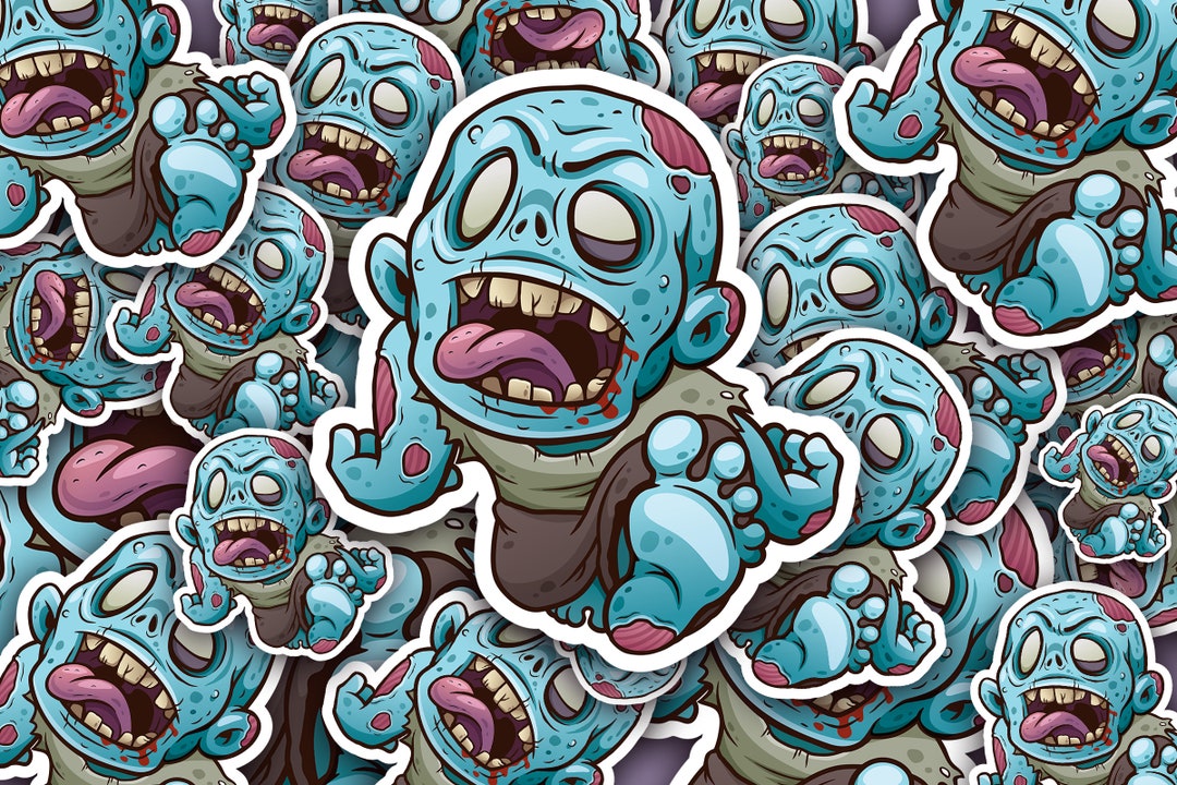 Running Zombie Sticker Die Cut Waterproof Decal Laptop Sticker Gift ...