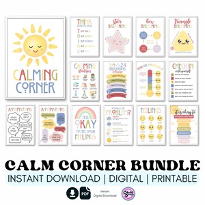 Calm Down Corner Emotions Chart Classroom Decor Coping Skill, Feelings ...