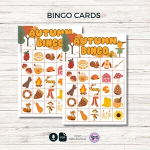 Bingo Games, Autumn Game, Printable Activity for Kids, Autumn ...