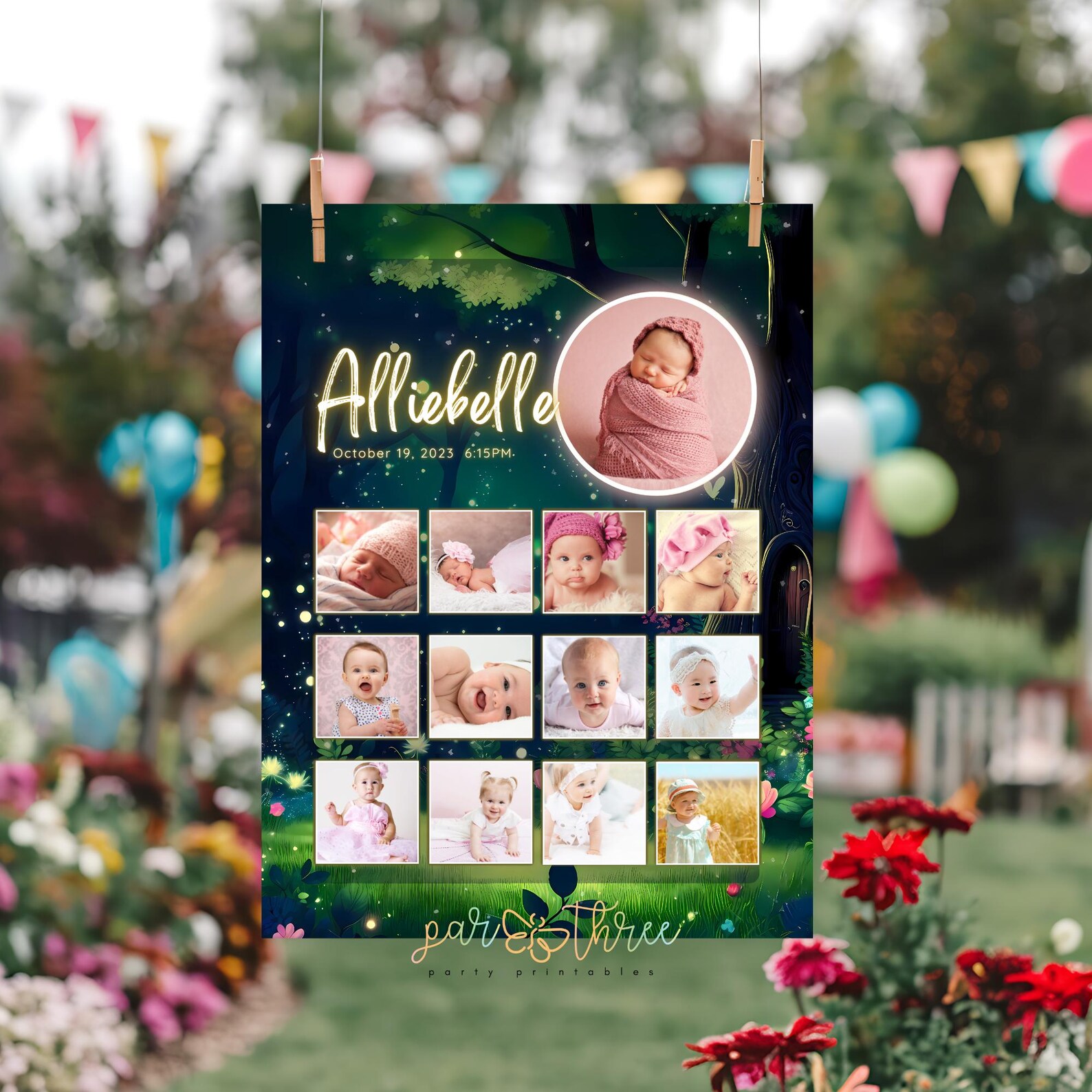 Enchanted Forest Party Birthday Milestone Photo Welcome Sign Board ...
