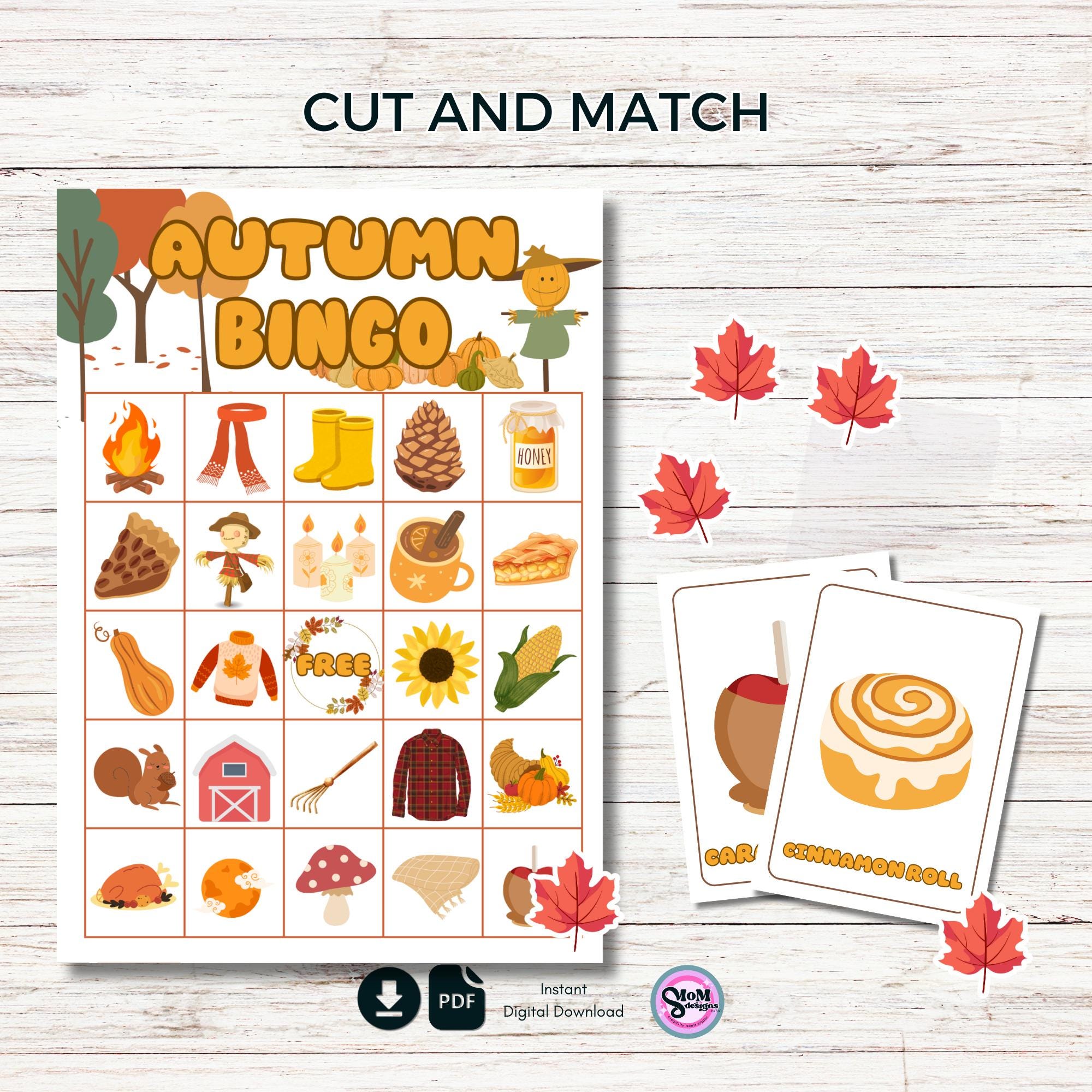 Bingo Games, Autumn Game, Printable Activity for Kids, Autumn ...