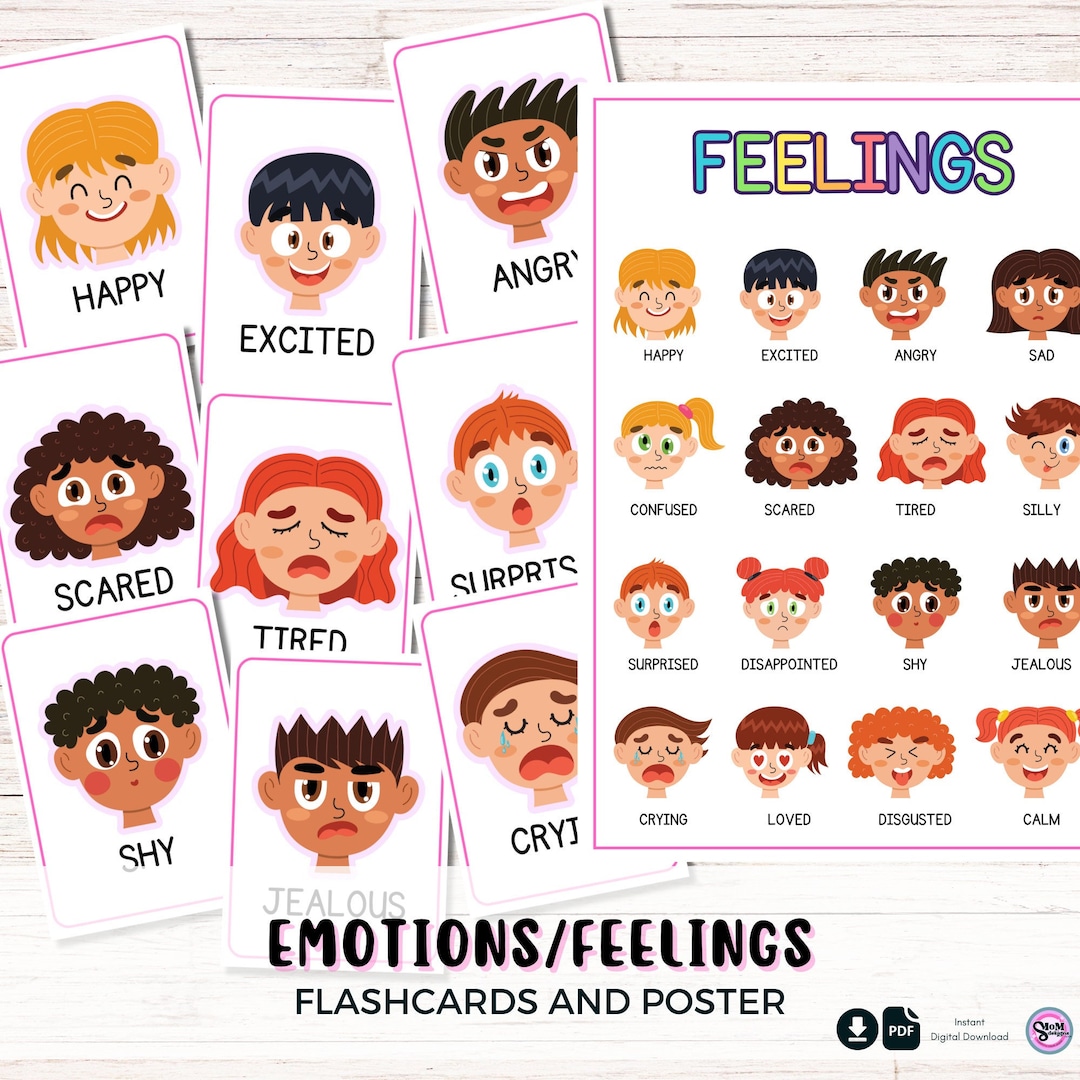 Emotion Flashcards, Feelings Flashcards, Emotions Poster, Feelings ...