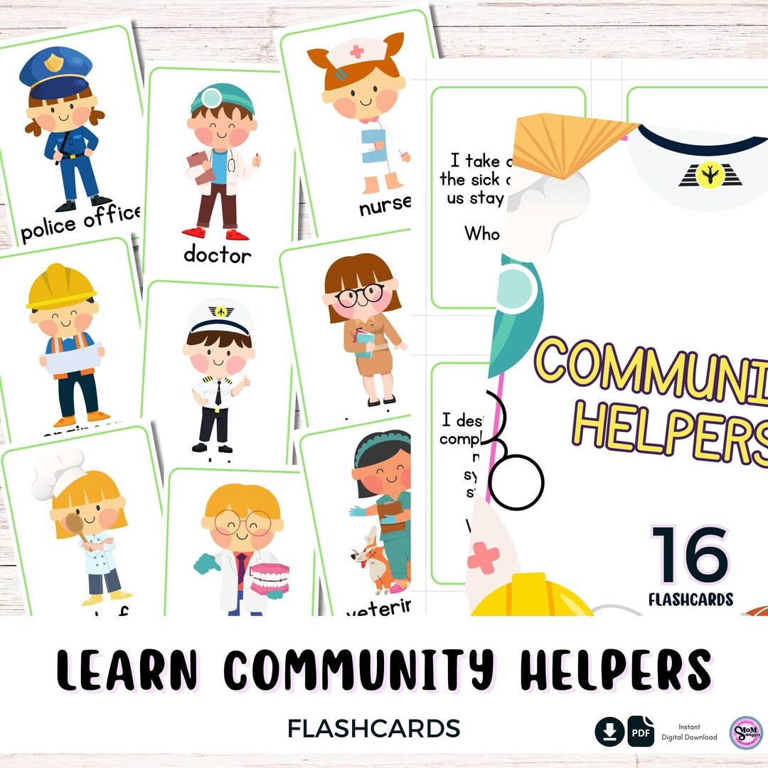 Printable Community Helpers Profession Flashcards Homeschool Decor ...