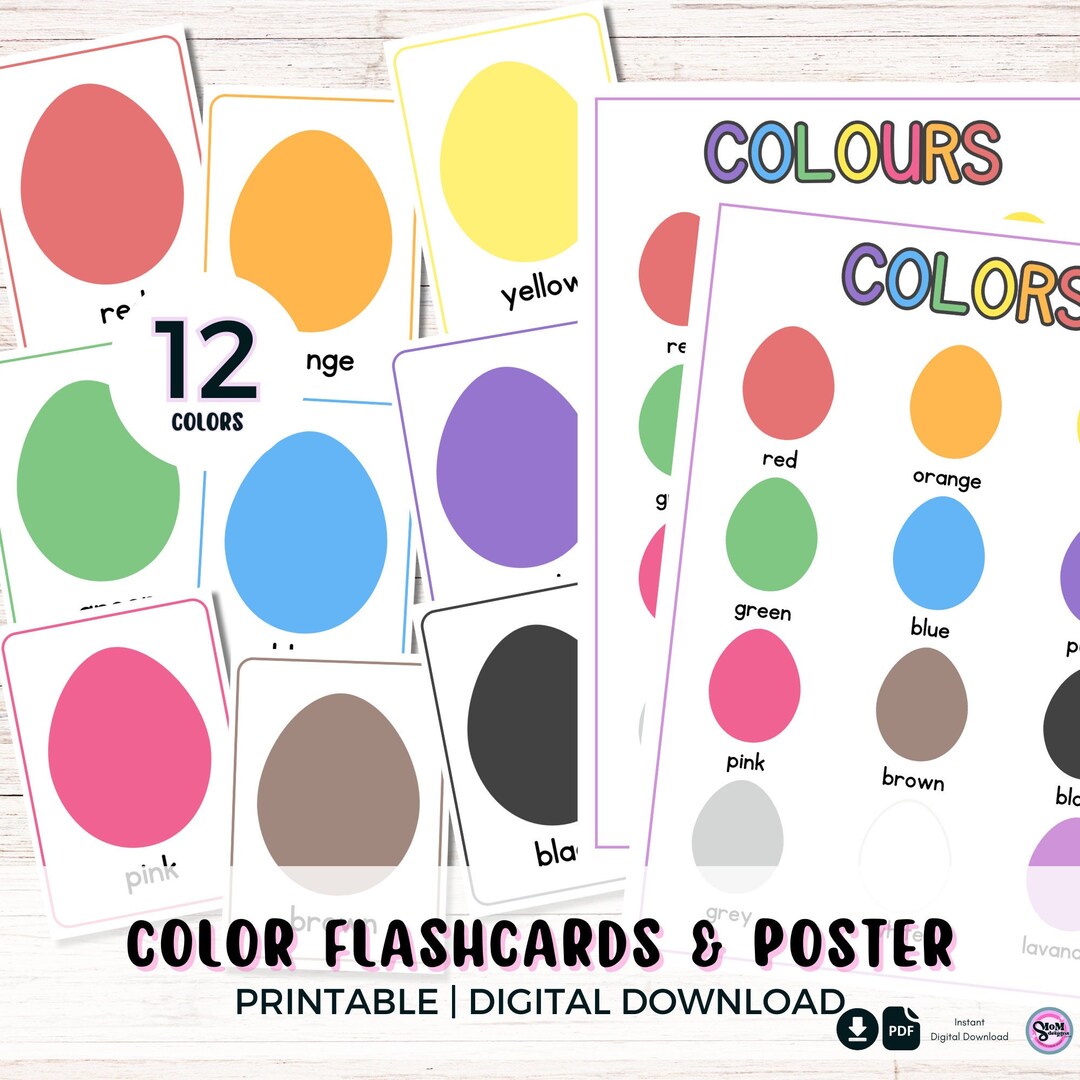Color Flashcards, Color Posters, Educational Posters, Printable ...