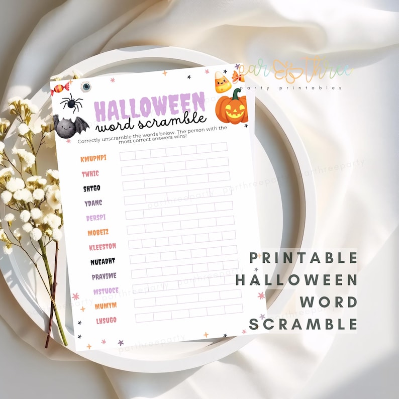 Halloween Word Scramble Game | Printable Halloween Activity for Kids ...