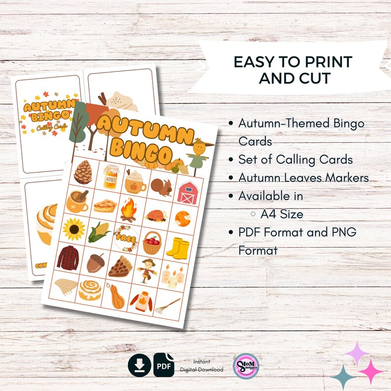 Bingo Games, Autumn Game, Printable Activity for Kids, Autumn ...