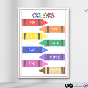 Set of 6 Colorful Educational Posters, Alphabet Printable, Classroom ...