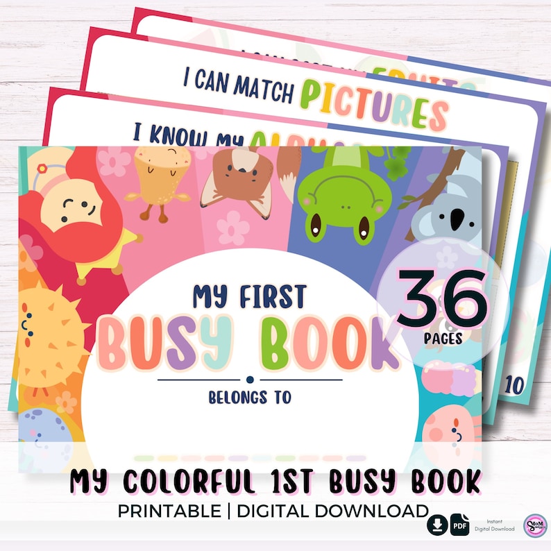 Printable Busy Book Toddler Learning Binder Preschool Educational Busy ...