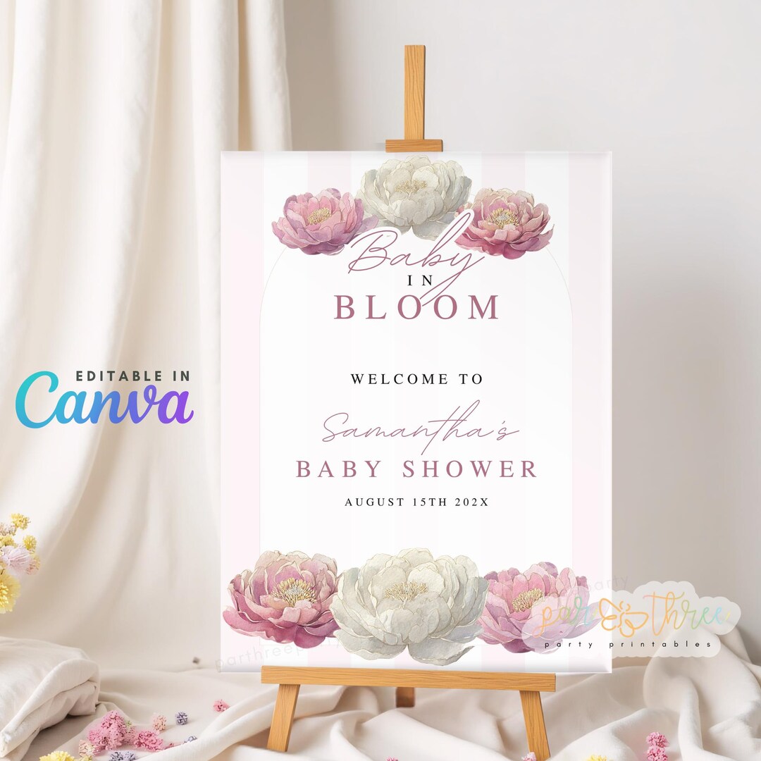 Baby in Bloom Baby Shower Welcome Sign, Wildflower Baby Shower Decor ...