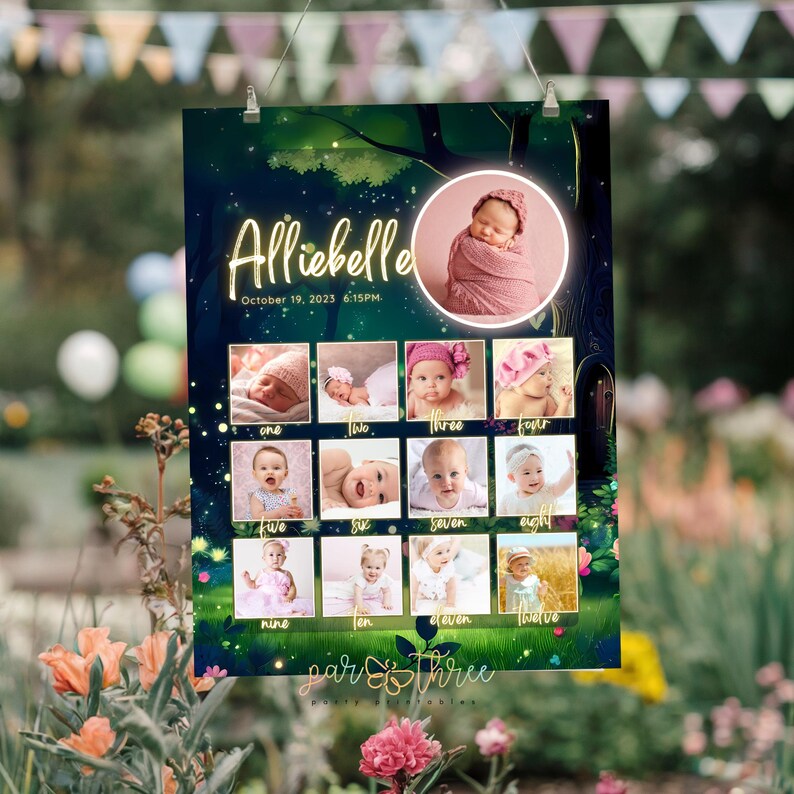 Enchanted Forest Party Birthday Milestone Photo Welcome Sign Board ...