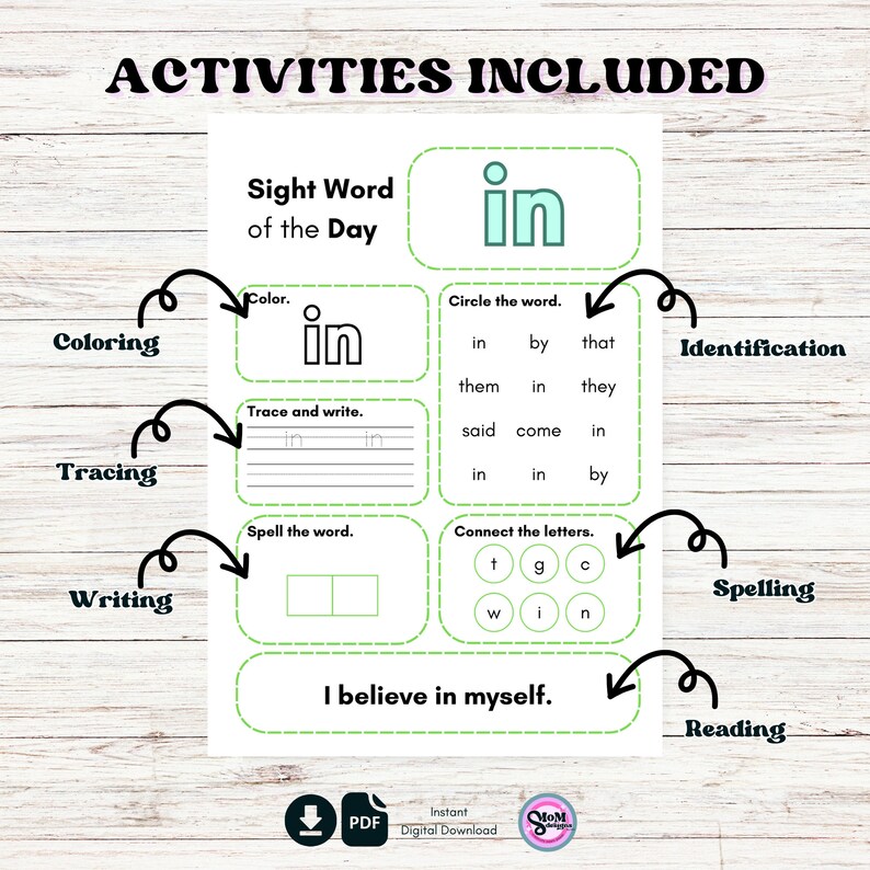 Sight Words Practice Activities for Preschool Kindergarten Reading ...