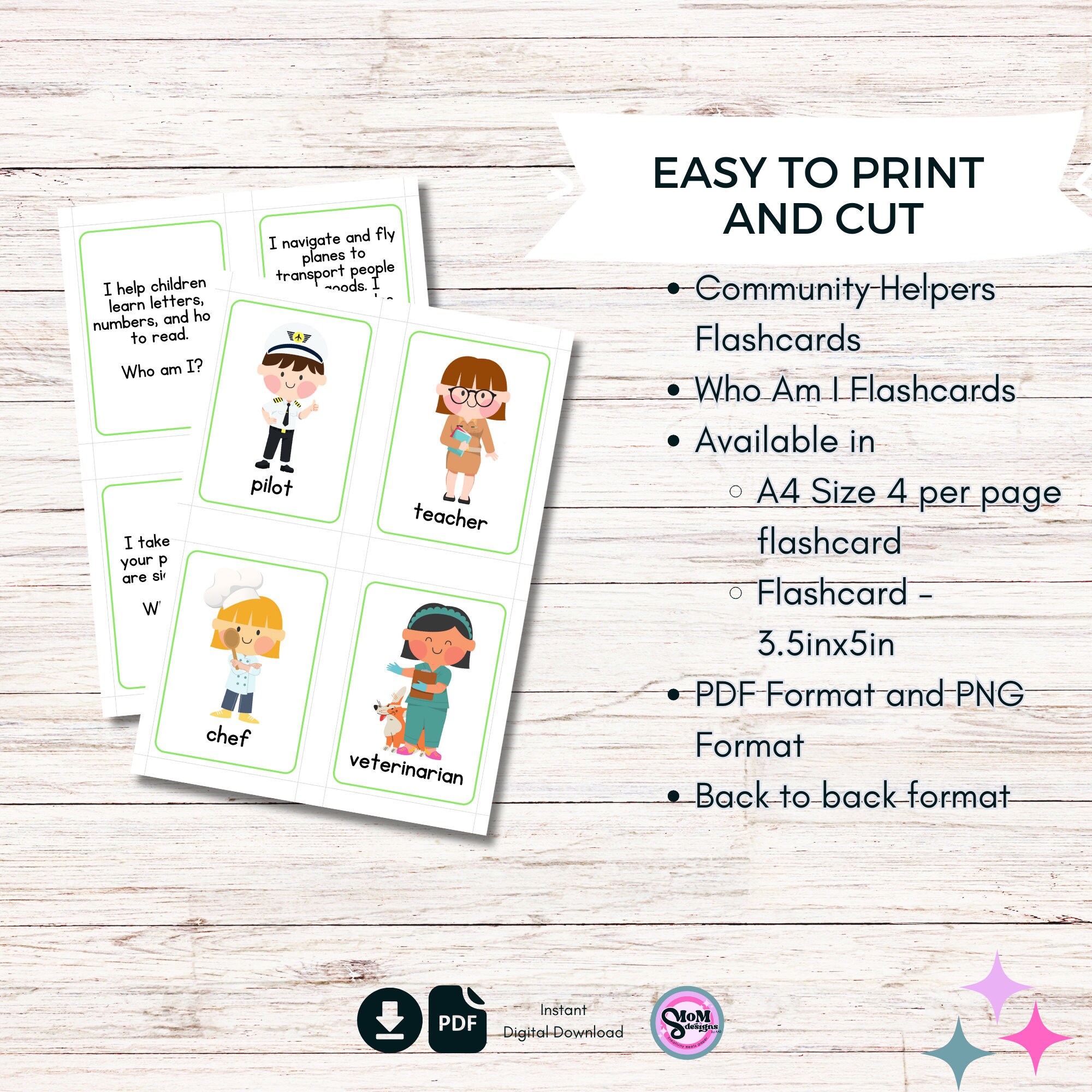 Printable Community Helpers Profession Flashcards Homeschool Decor ...