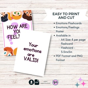 Printable Emotions Flashcards and Poster Calm Down Corner, Classroom ...