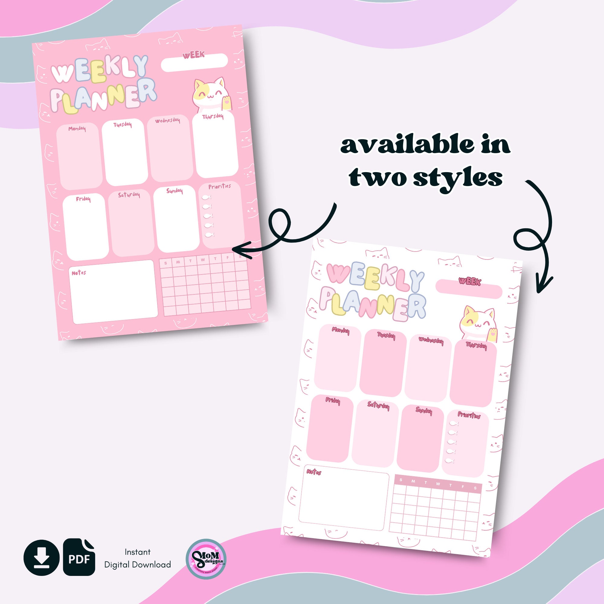 Cat Planner, Printable Planner, Printable Planner Pages, Animal Planner ...