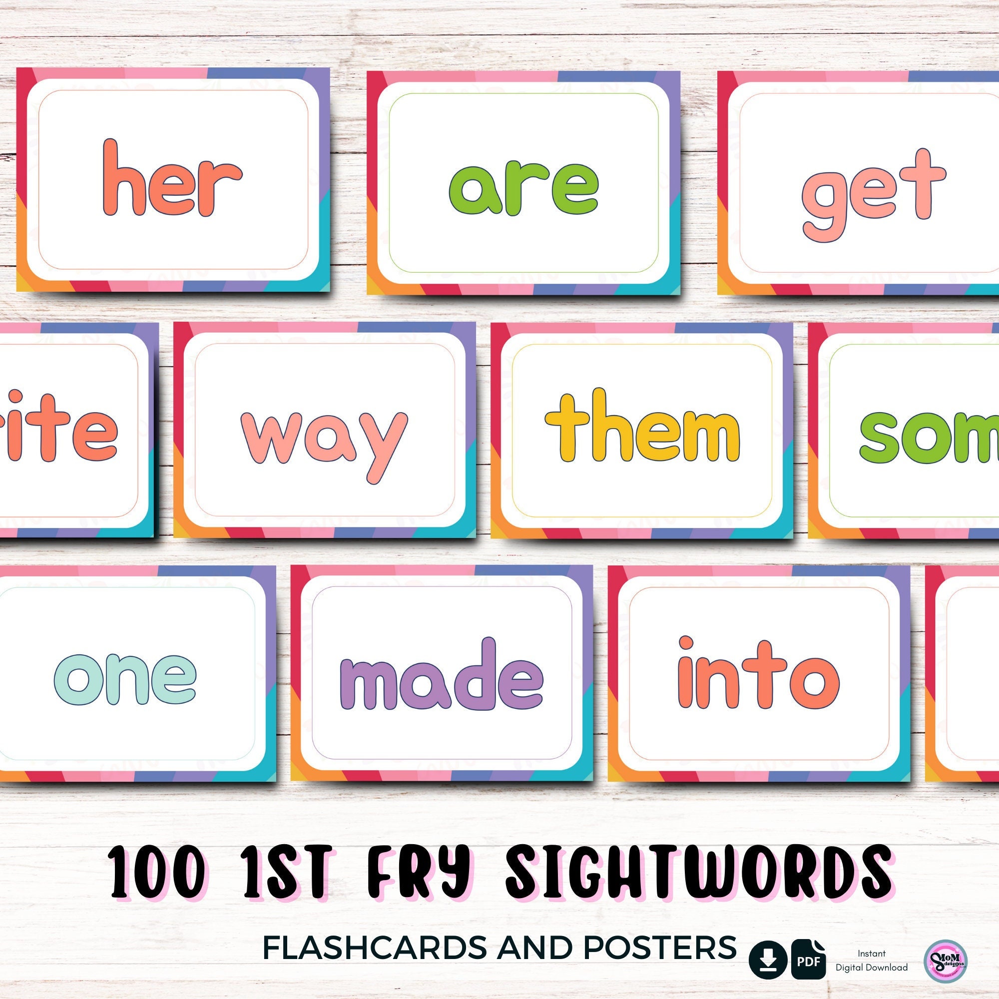 Sight Words Printable Flashcards for Kids Activity, Classroom Posters ...