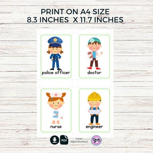 Printable Community Helpers Profession Flashcards Homeschool Decor ...