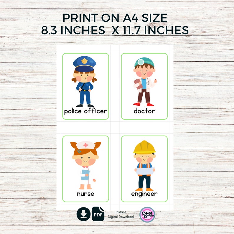 Printable Community Helpers Profession Flashcards Homeschool Decor ...