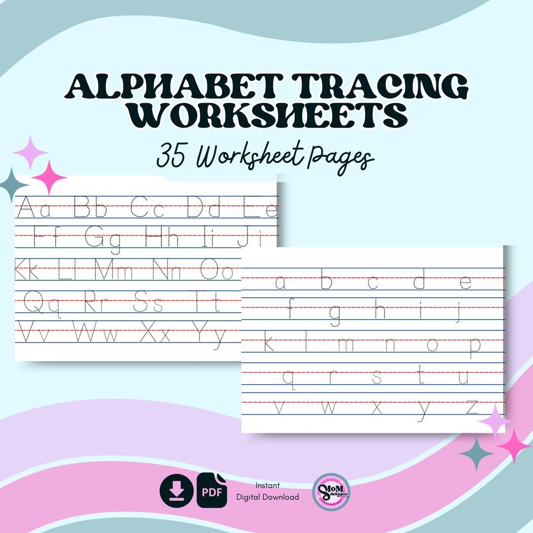 Preschool Alphabet Tracing Worksheets Printable, Handwriting Practice ...