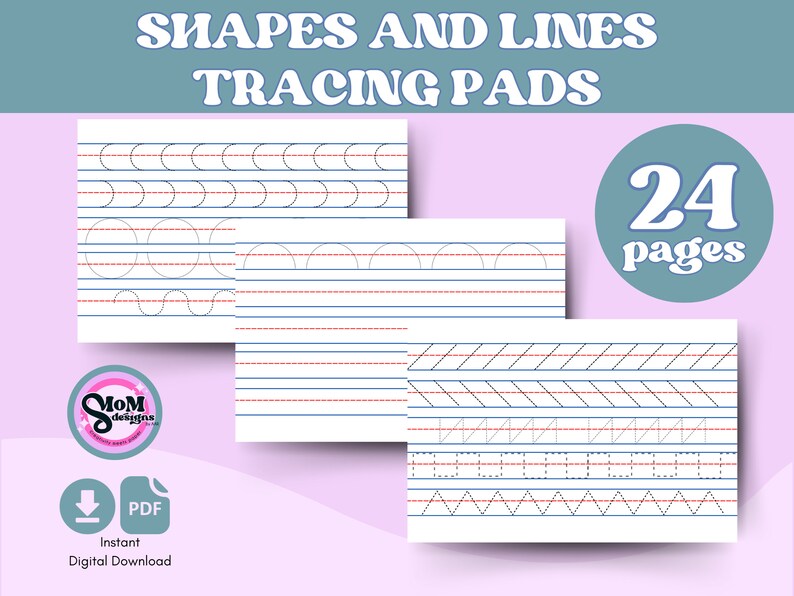 Shapes Lines Tracing Sheet / Shapes Tracing / Handwriting Practice ...