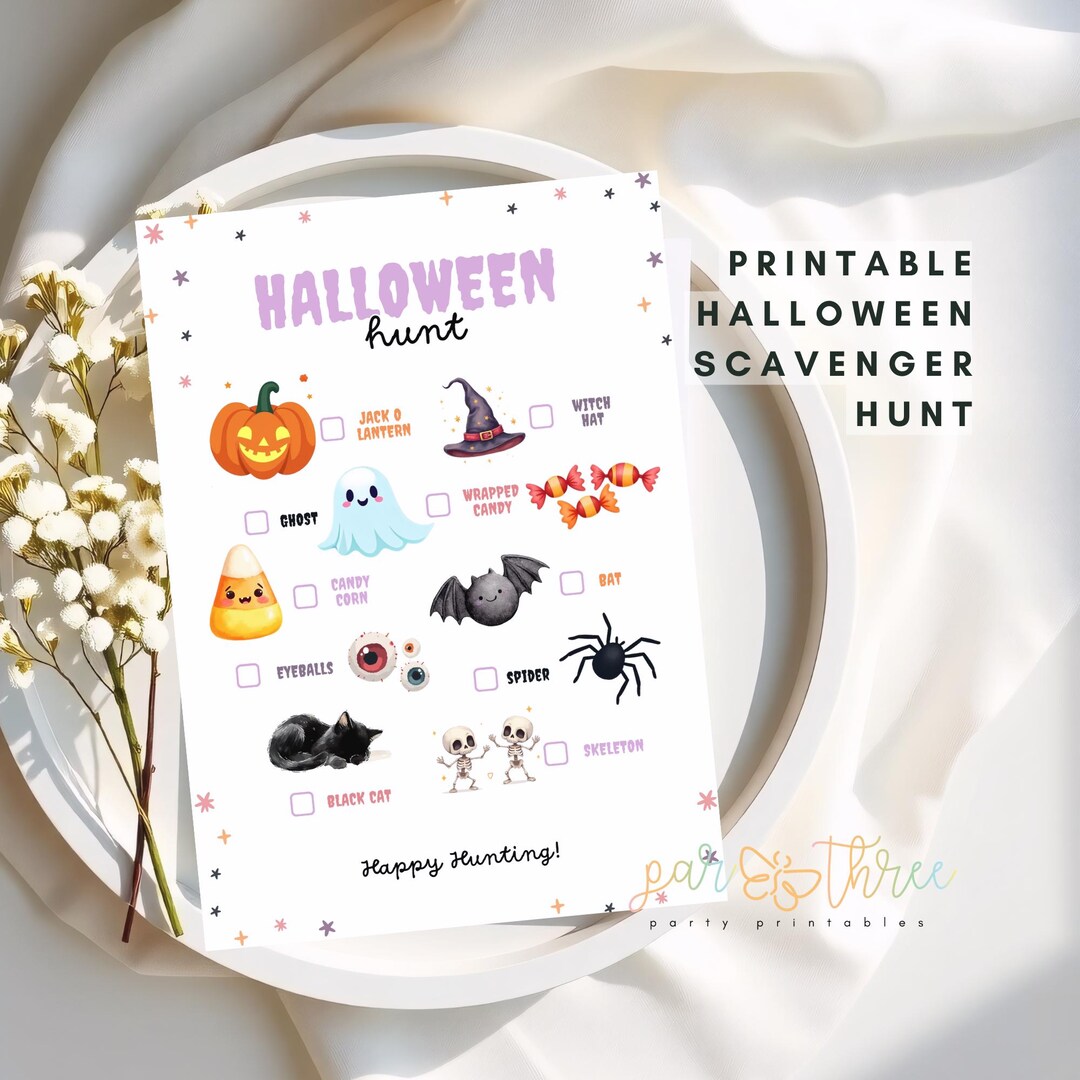 Halloween Scavenger Hunt Game | Printable Trick or Treat Activity ...