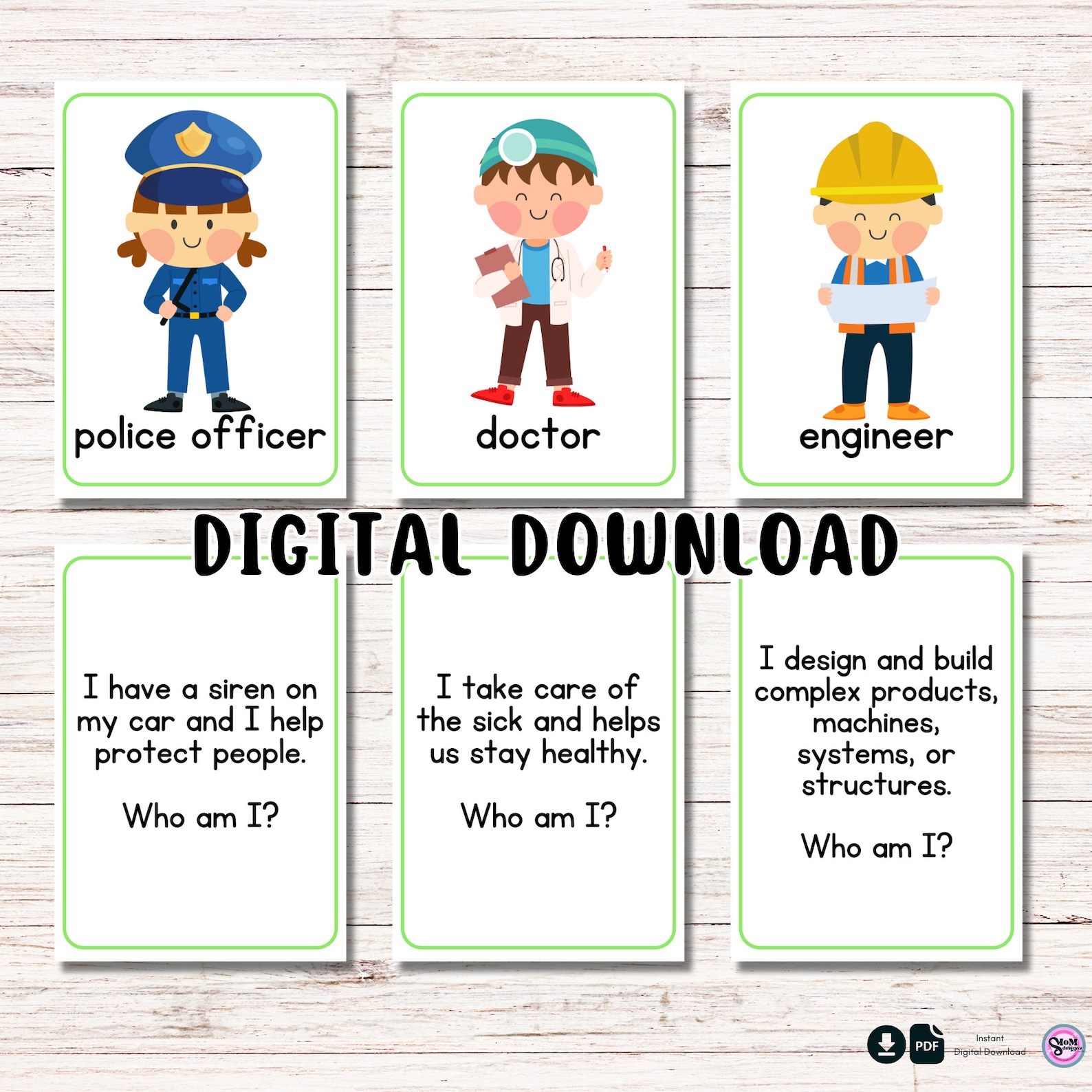 Printable Community Helpers Profession Flashcards Homeschool Decor ...