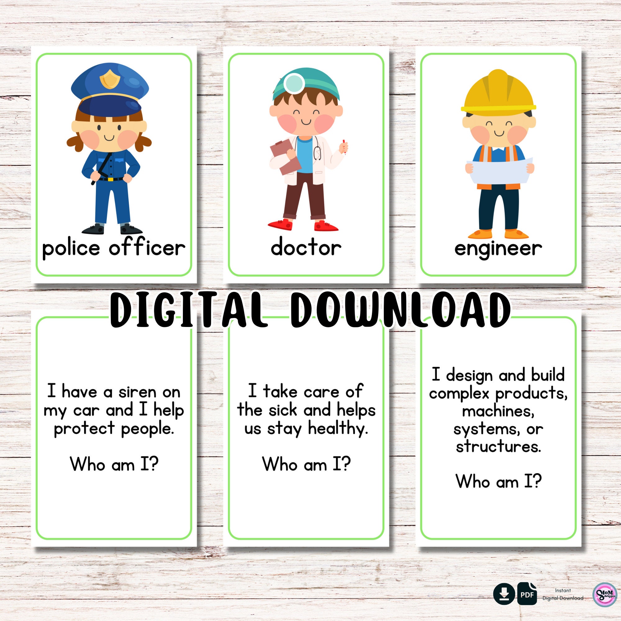 Printable Community Helpers Profession Flashcards Homeschool Decor ...