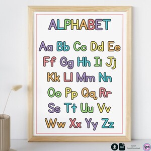 Set of 6 Colorful Educational Posters, Alphabet Printable, Classroom ...