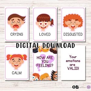 Printable Emotions Flashcards and Poster Calm Down Corner, Classroom ...