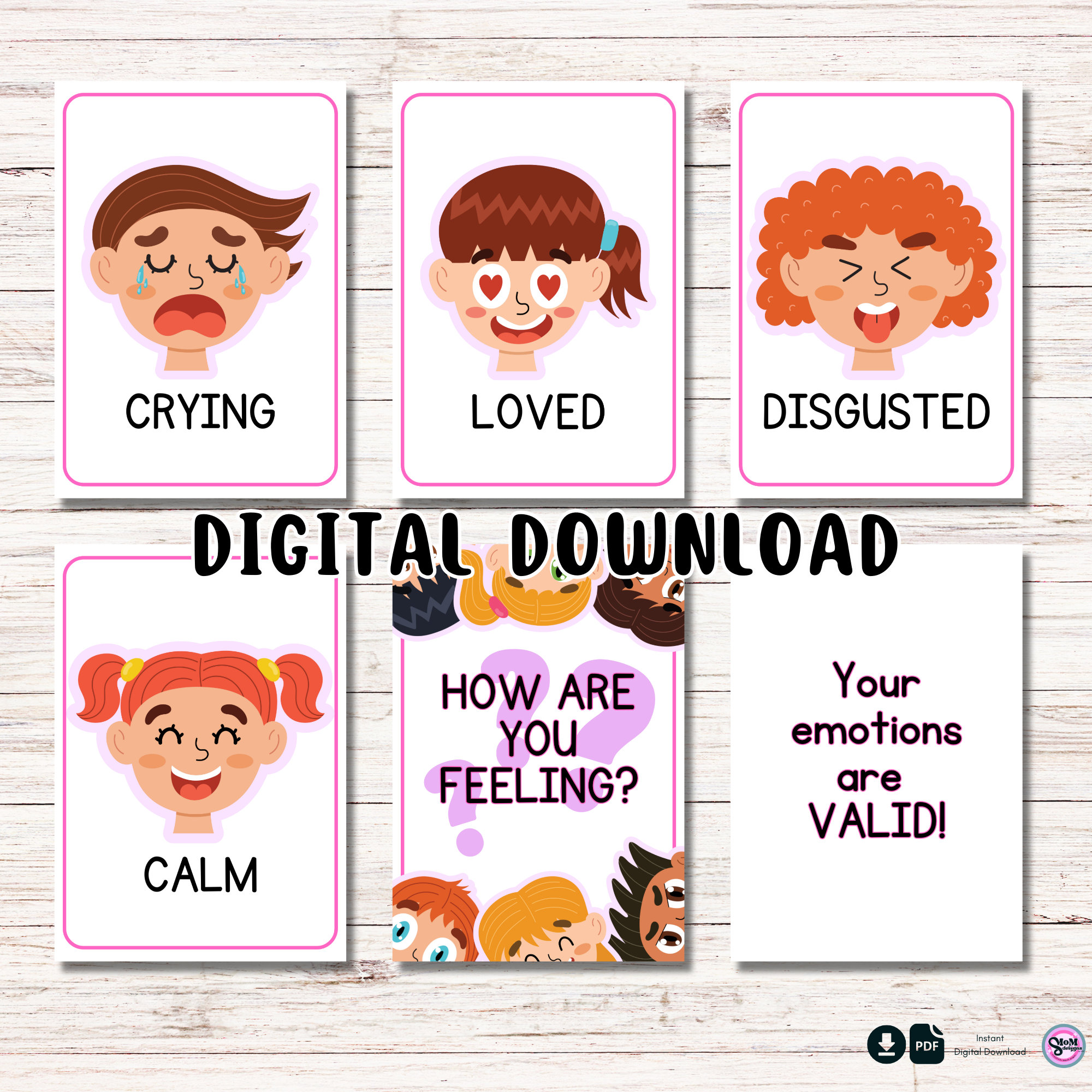 Printable Emotions Flashcards and Poster Calm Down Corner, Classroom ...