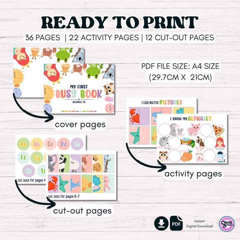 My First Busy Book, Printable Learning Binder, Preschool Activities ...