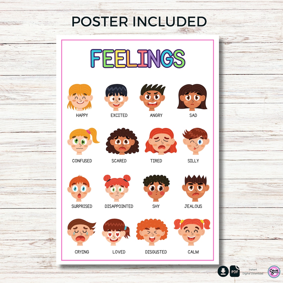 Printable Emotions Flashcards and Poster Calm Down Corner, Classroom ...