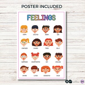 Printable Emotions Flashcards and Poster Calm Down Corner, Classroom ...