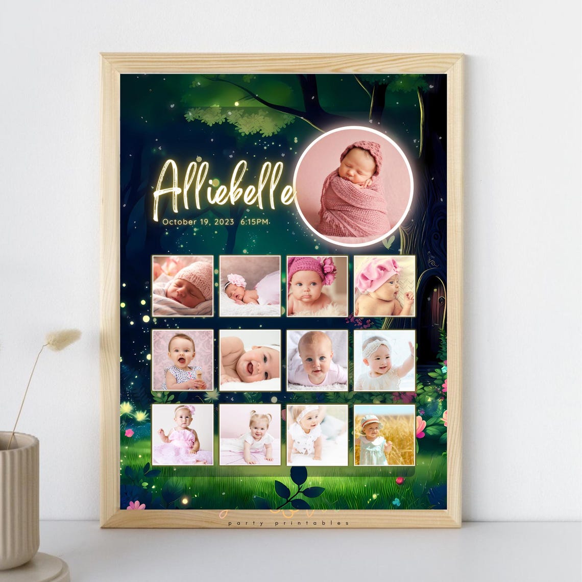 Enchanted Forest Party Birthday Milestone Photo Welcome Sign Board ...