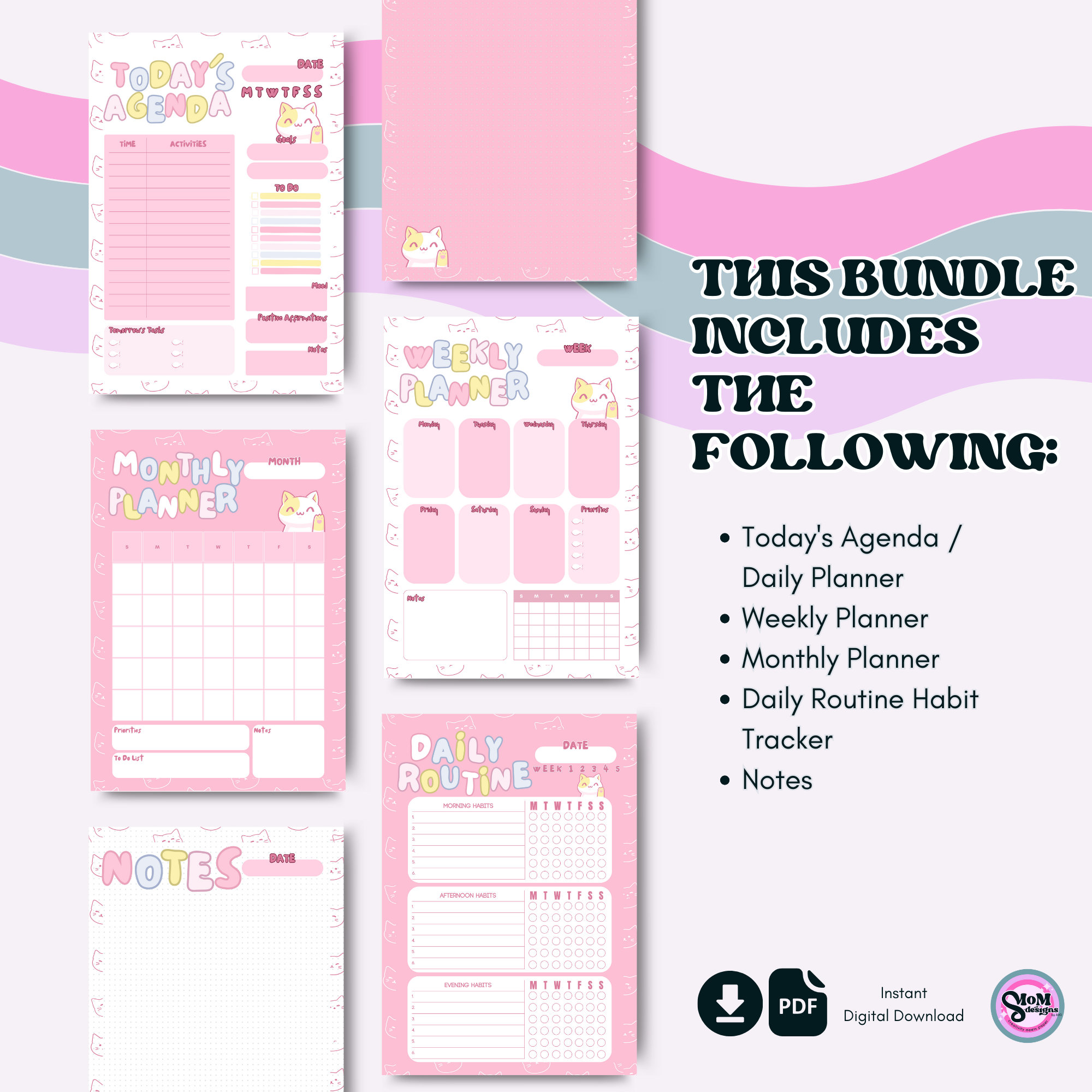 Cat Planner, Printable Planner, Printable Planner Pages, Animal Planner ...