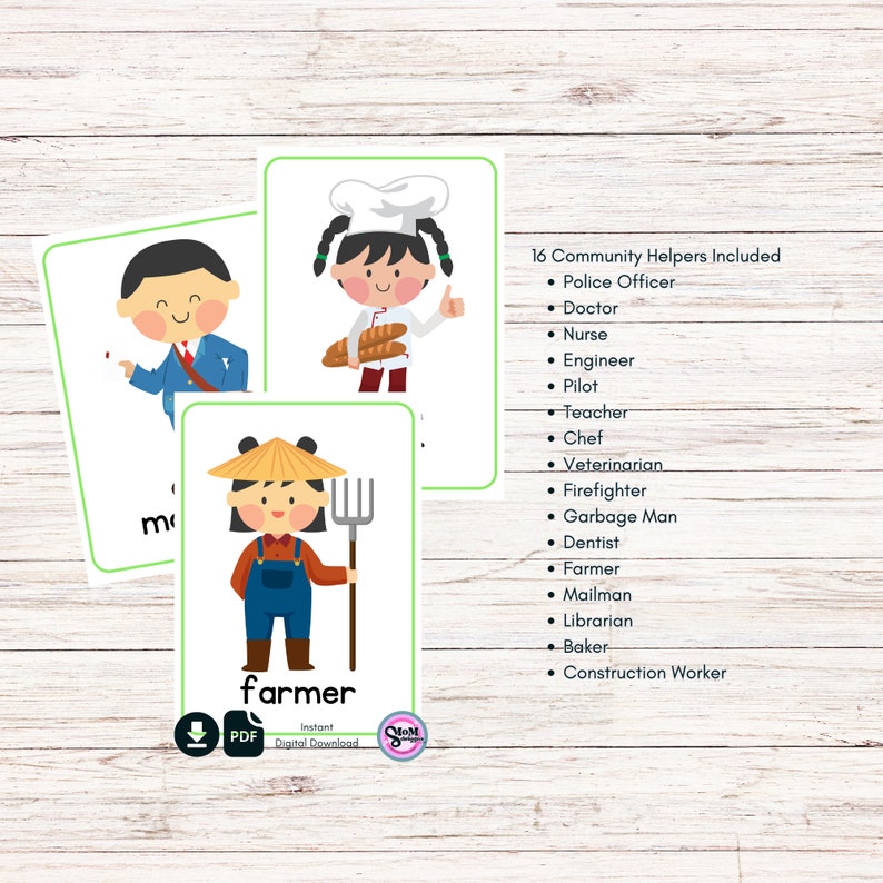 Printable Community Helpers Profession Flashcards Homeschool Decor ...