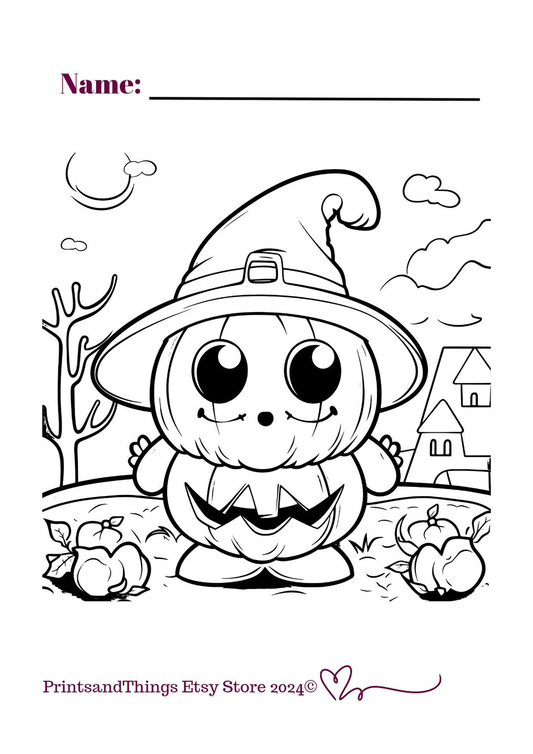 Childrens Halloween Scarecrow Coloring Page, Pumpkin Kids Learning ...