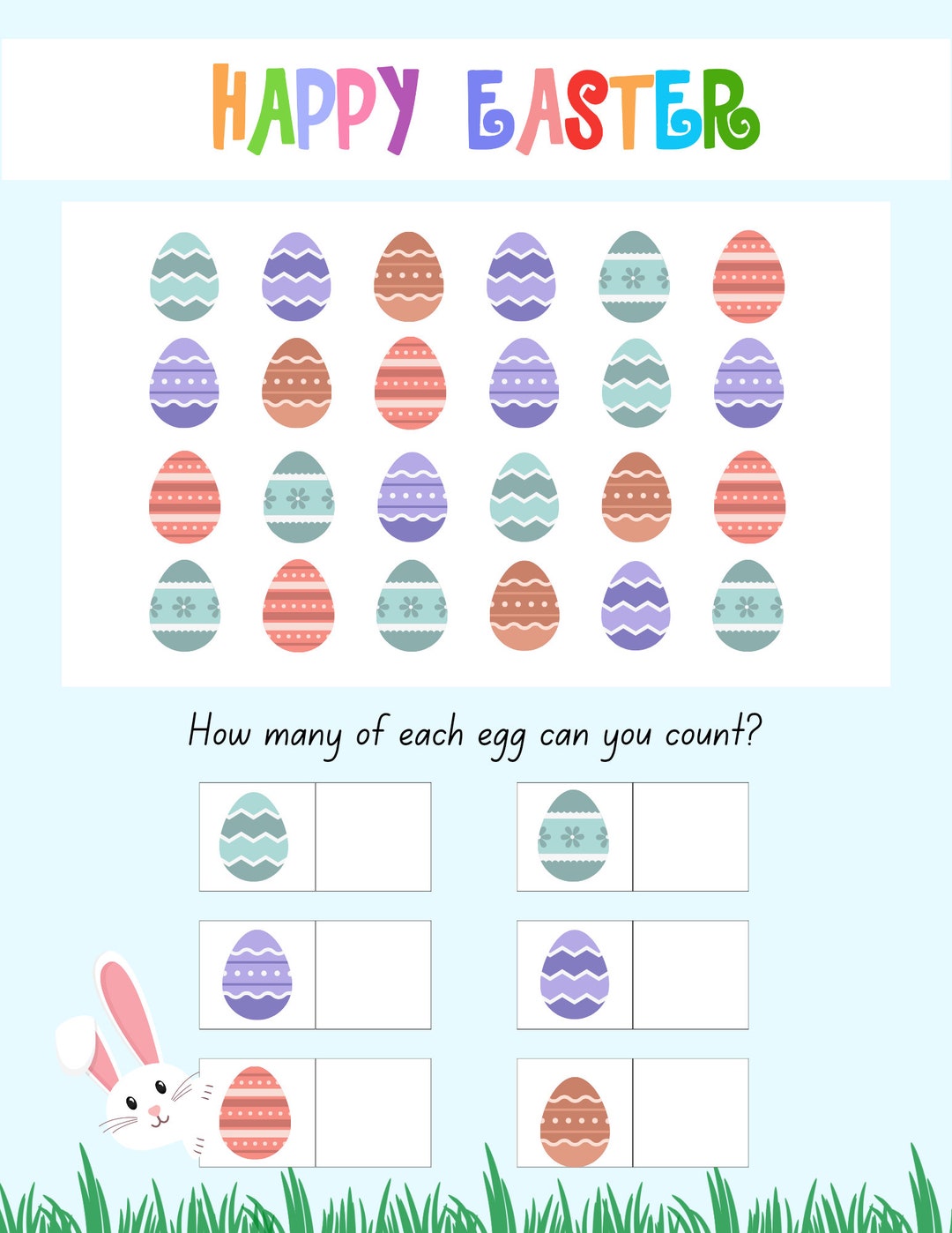 Easter Egg Hunt Activity Page, Lent for Kids Worksheet, Childrens Math ...