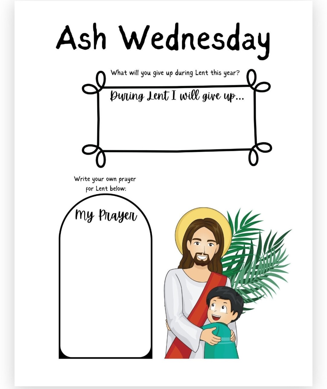 Childrens Ash Wednesday Activity Bundle, Kids Lent Christian Bible ...