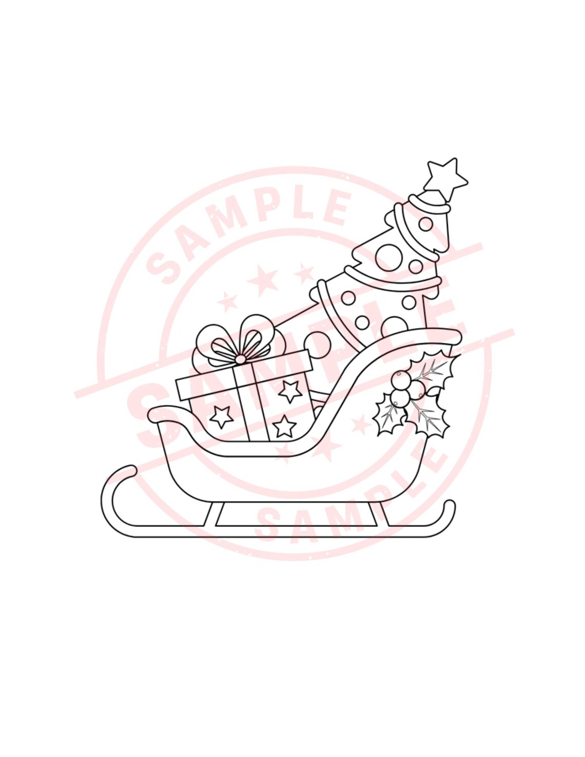 Children's Christmas Santas Sleigh Ride Coloring, Kids Frozen Holiday ...