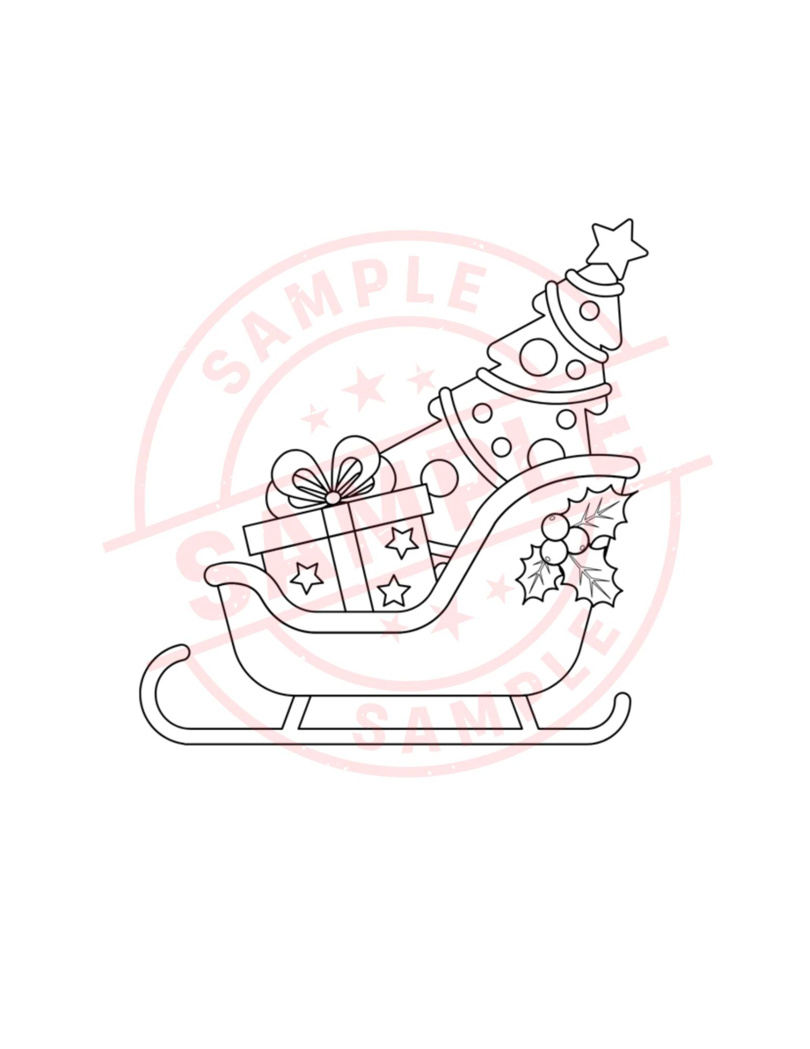 Children's Christmas Santas Sleigh Ride Coloring, Kids Frozen Holiday ...