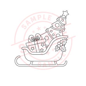 Children's Christmas Santas Sleigh Ride Coloring, Kids Frozen Holiday ...