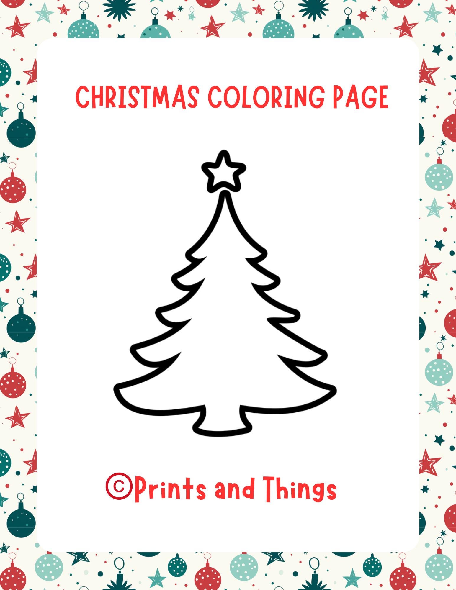 Childrens Design Color Your Own Christmas Yule Holiday Tree, Kids ...