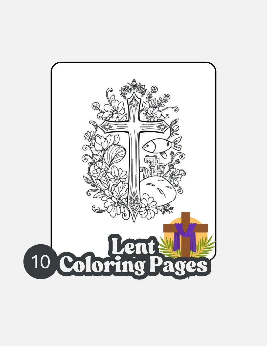 10 Christian Catholic Lent Coloring and Activity Pages (digital ...