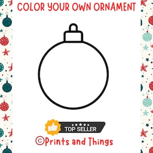 Childrens Design Color Christmas Holiday Ornament, Kids Blank Coloring ...
