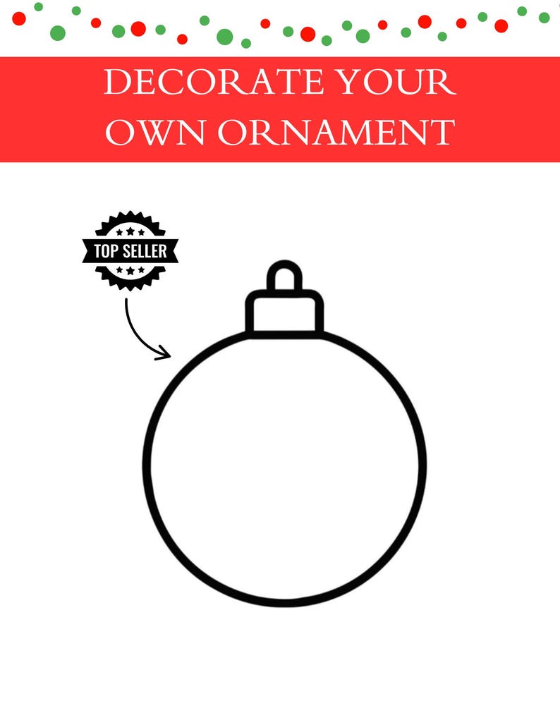 Childrens Design Color Christmas Holiday Ornament, Kids Blank Coloring ...