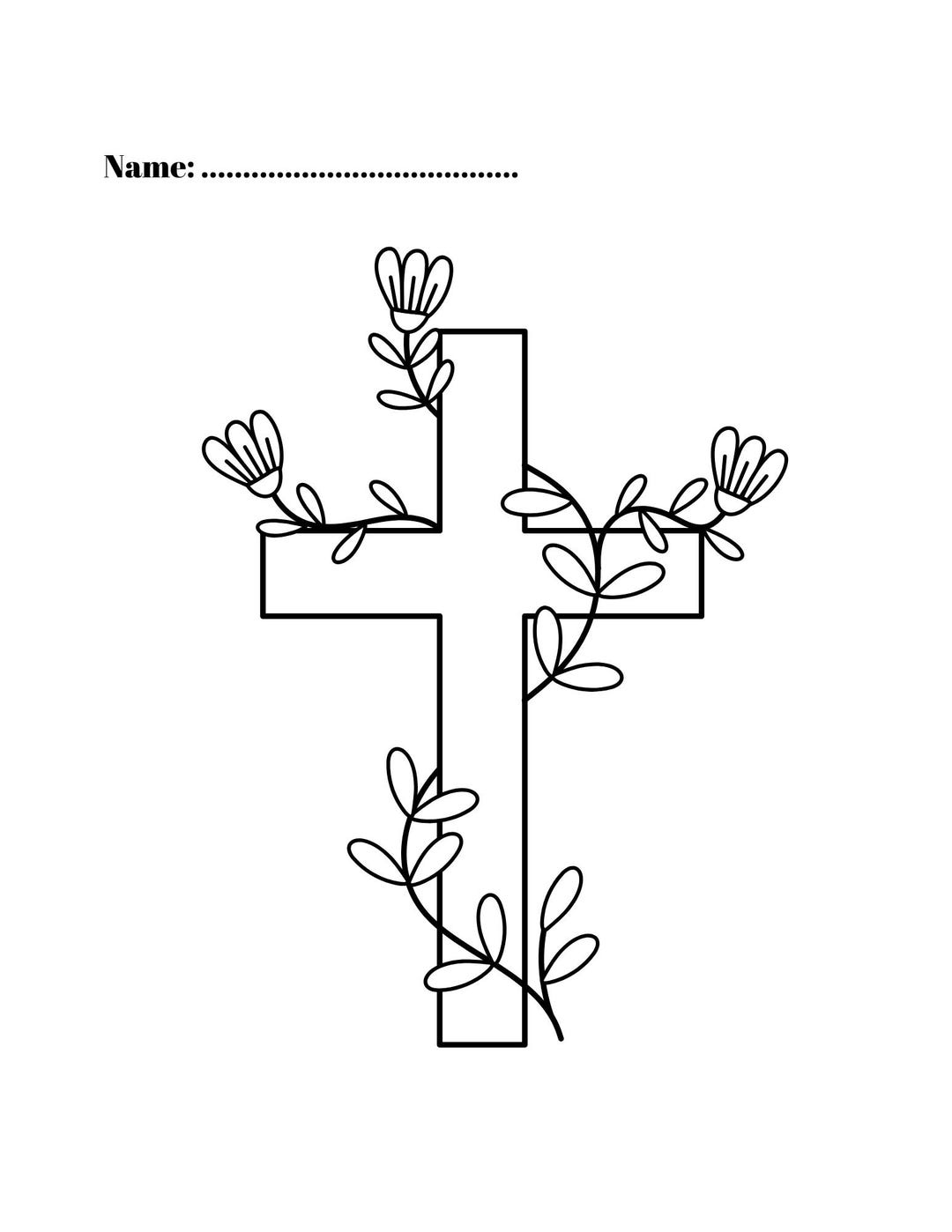 Children's Christmas Christian Cross Coloring, Kids Frozen Holiday ...