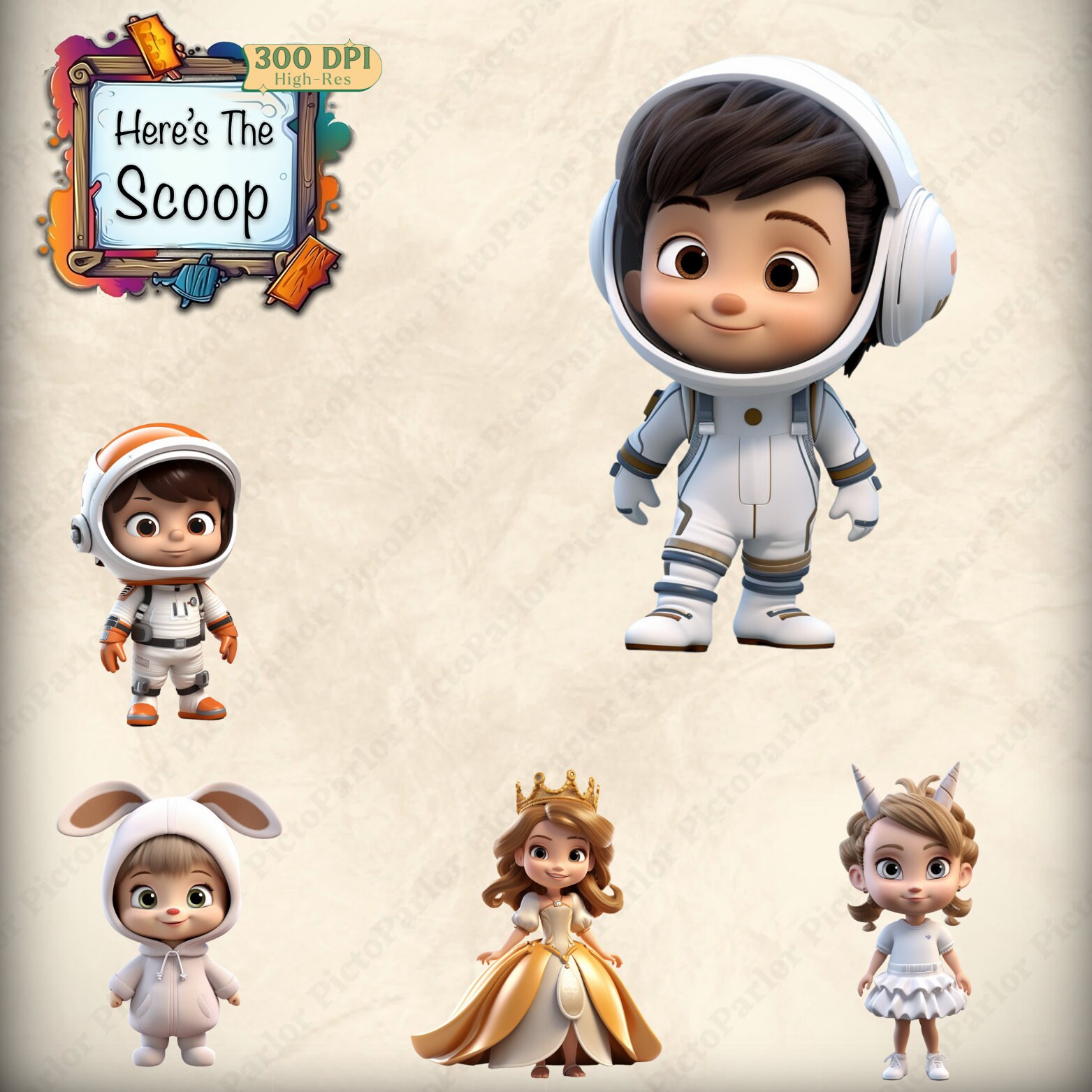 Costumed Kids Clipart Bundle: PNG and SVG Halloween Costumes Clipart ...